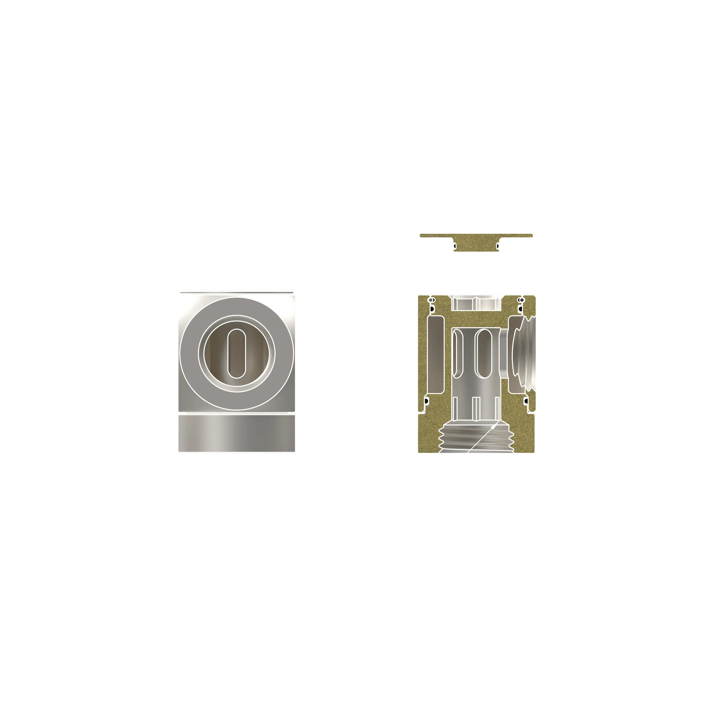 DeltaMate Rotary - FF90° Matt Nickel, 2x female thread